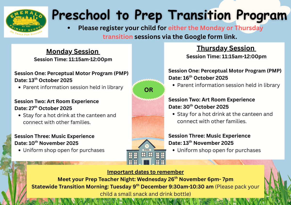 Get Set For Prep! | Emerald Primary School